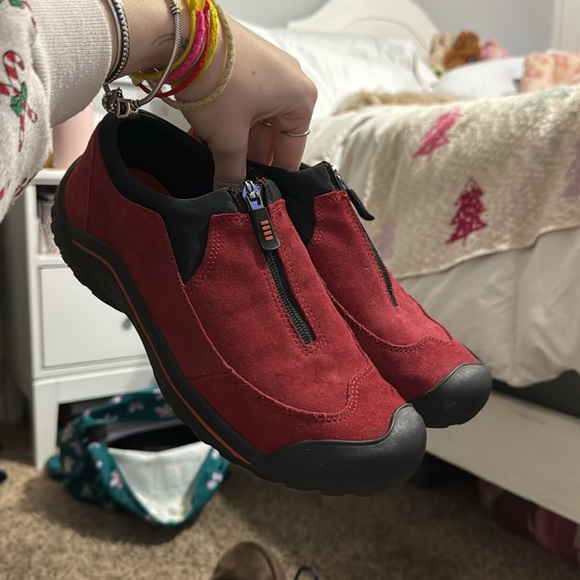 Lands' End | Shoes | Vintage Red Suede Lands End Shoes With Zipper ...